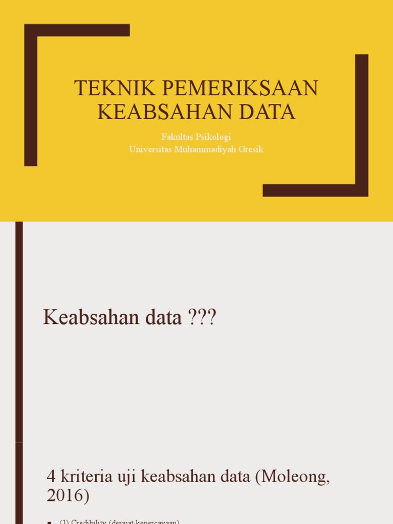 Teknik Pemeriksaan Keabsahan Data | PDF