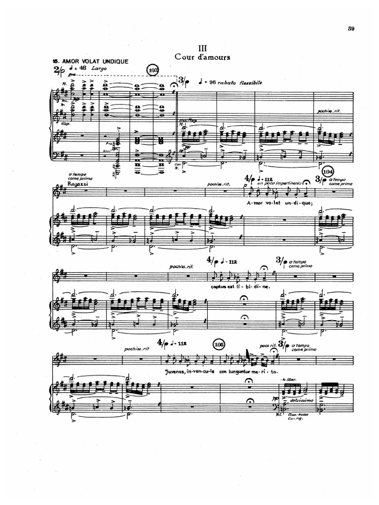 Carmina Burana. 15. Amor Volat Undique | PDF