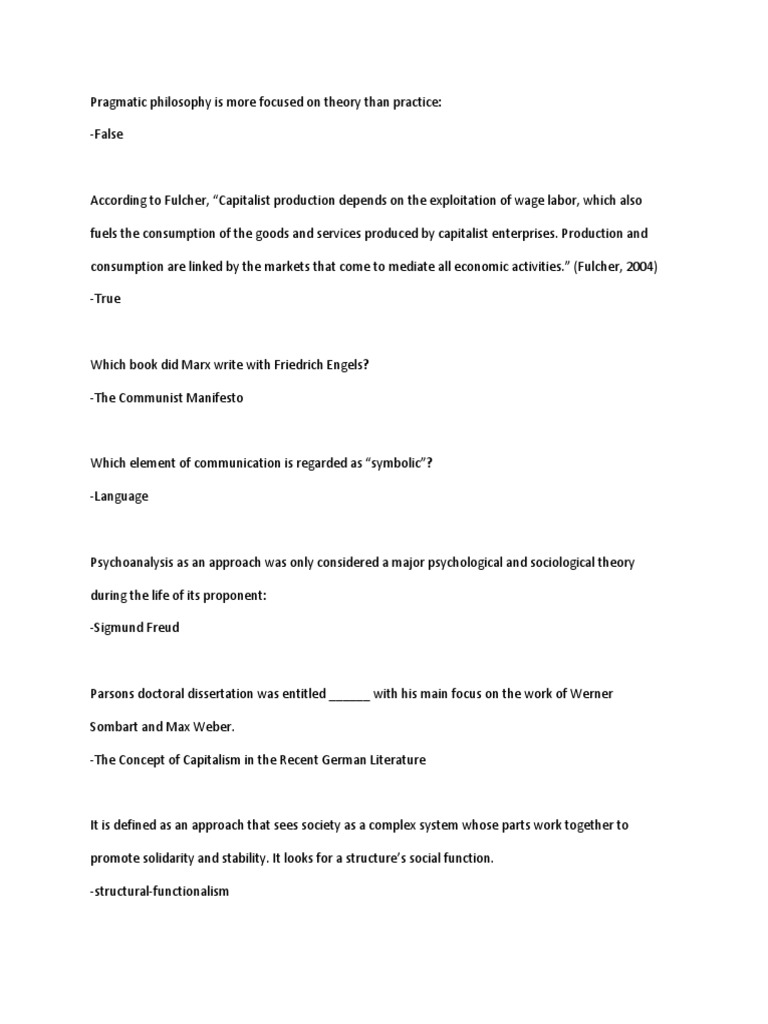Pragmatic Philosophy Is More Focused On Theory Than Practice Pdf Capitalism Karl Marx