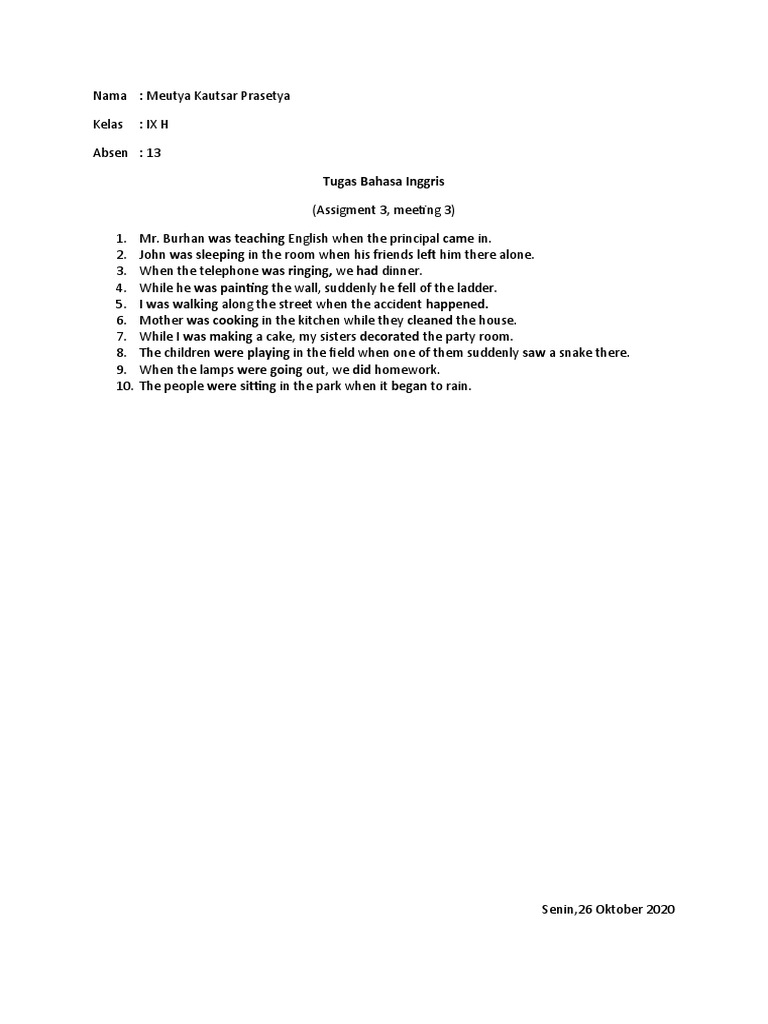 Bahasa Inggris Meutya Kautsar Prasetya (PCT 3) | PDF