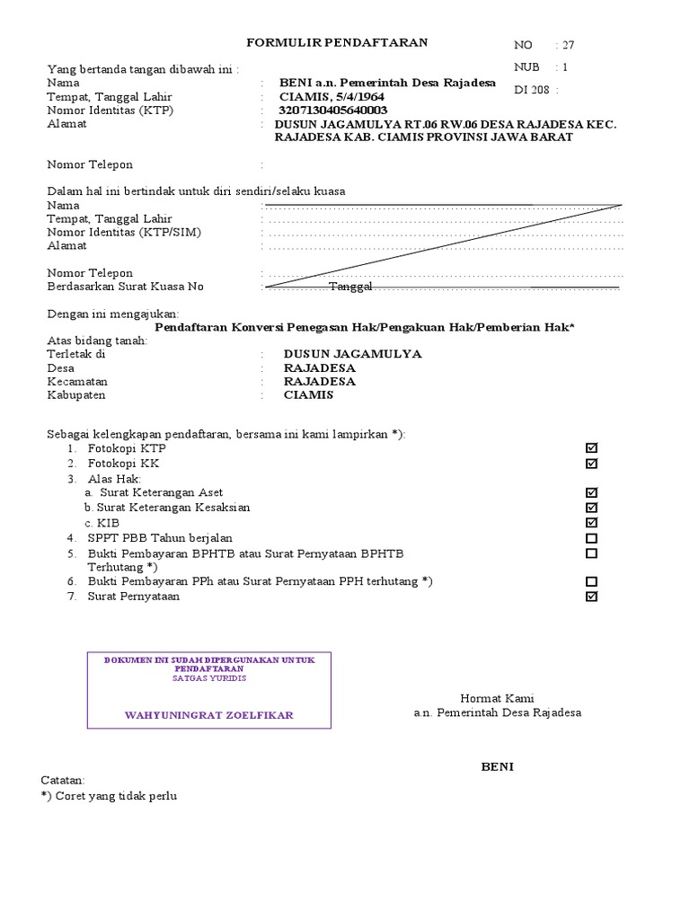 Warkah PTSL TKD | PDF