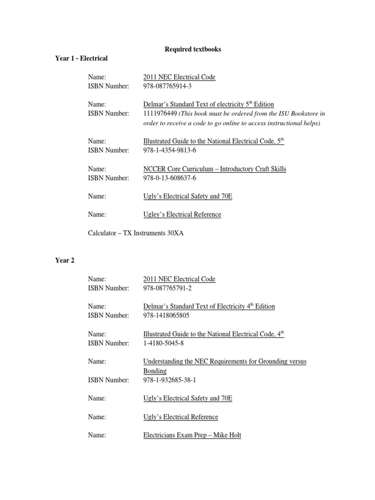 Electrical Textbooks List by Year | PDF | Electrician | Electrical ...