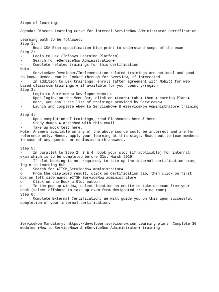 Knowledge Learning Steps Learnig in ServiceNow | PDF