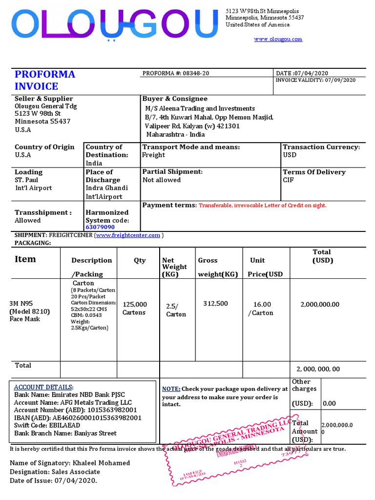 PROFORMA | PDF | Pro Forma | Financial Services