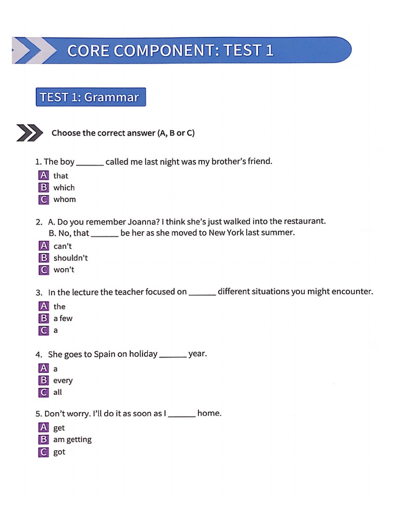 Grammar and Vocabulary | PDF