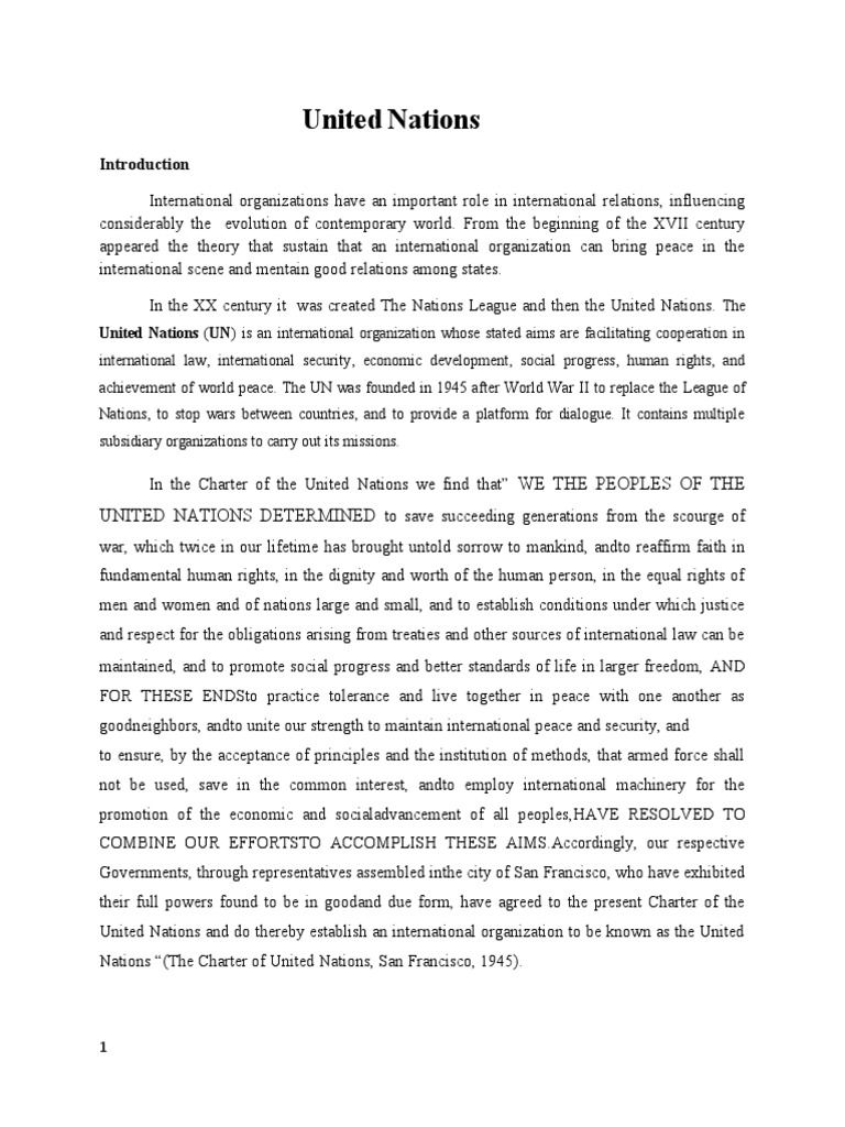 United Nations | PDF | United Nations | International Relations