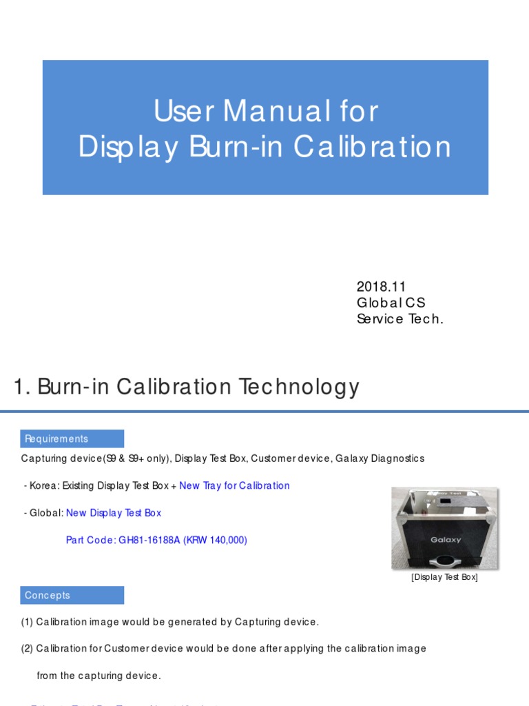 User Manual For Display Burn-In Calibration - ENG - Rev1.5 - 181106 | Download Free PDF ...