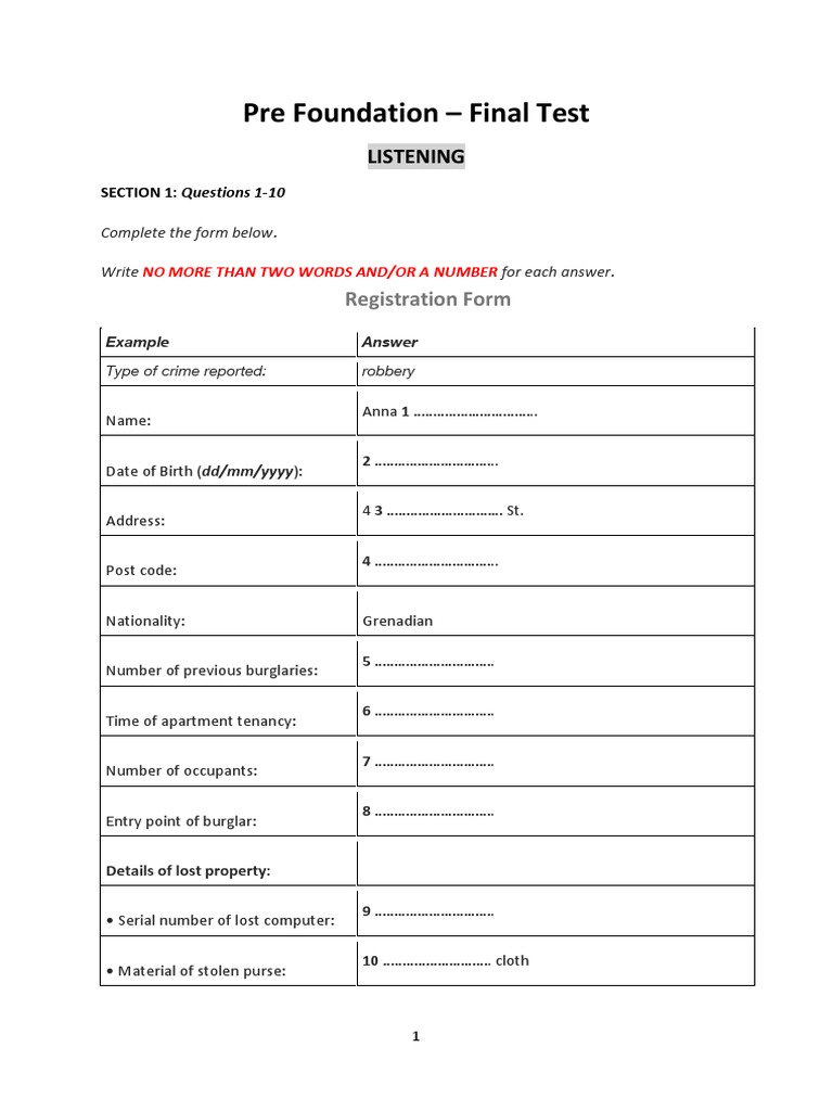 Pre Foundation - Final Test (R+L+W) | PDF | Albert Einstein | Grocery Store