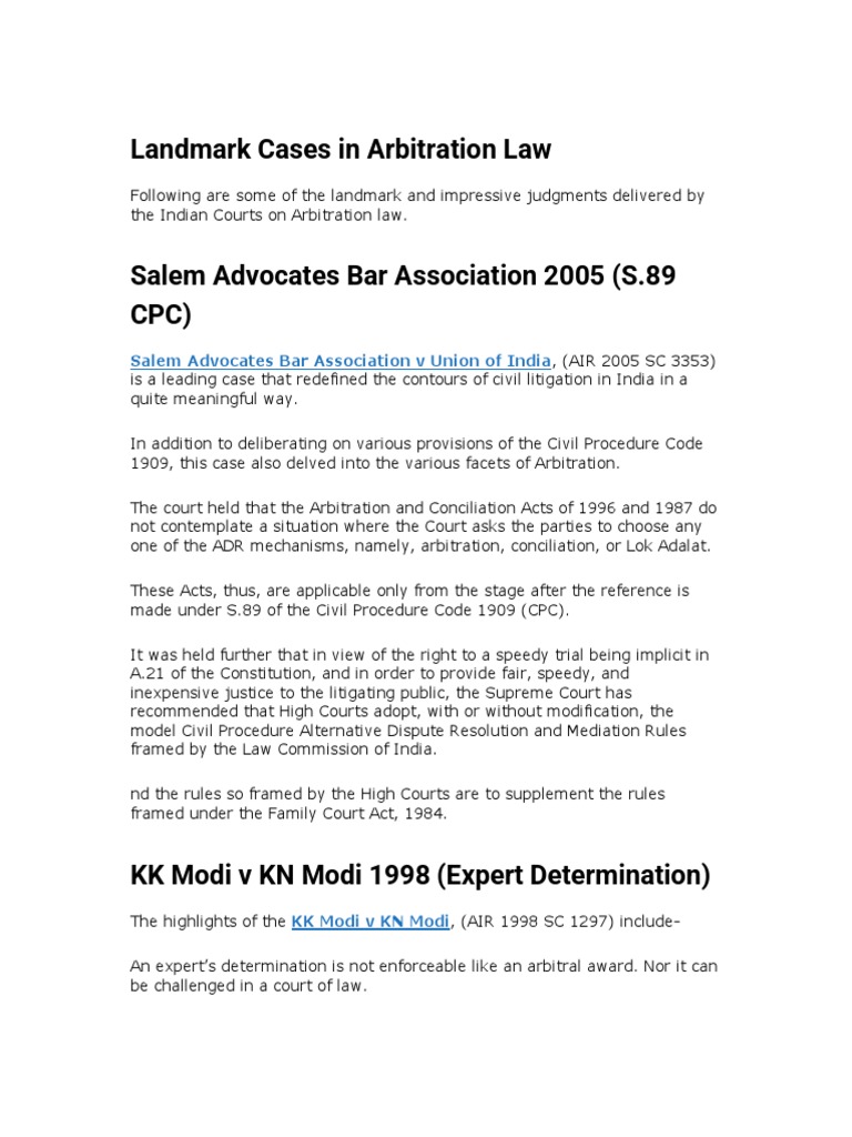 Adr Cases | Download Free PDF | Arbitration | Alternative Dispute ...