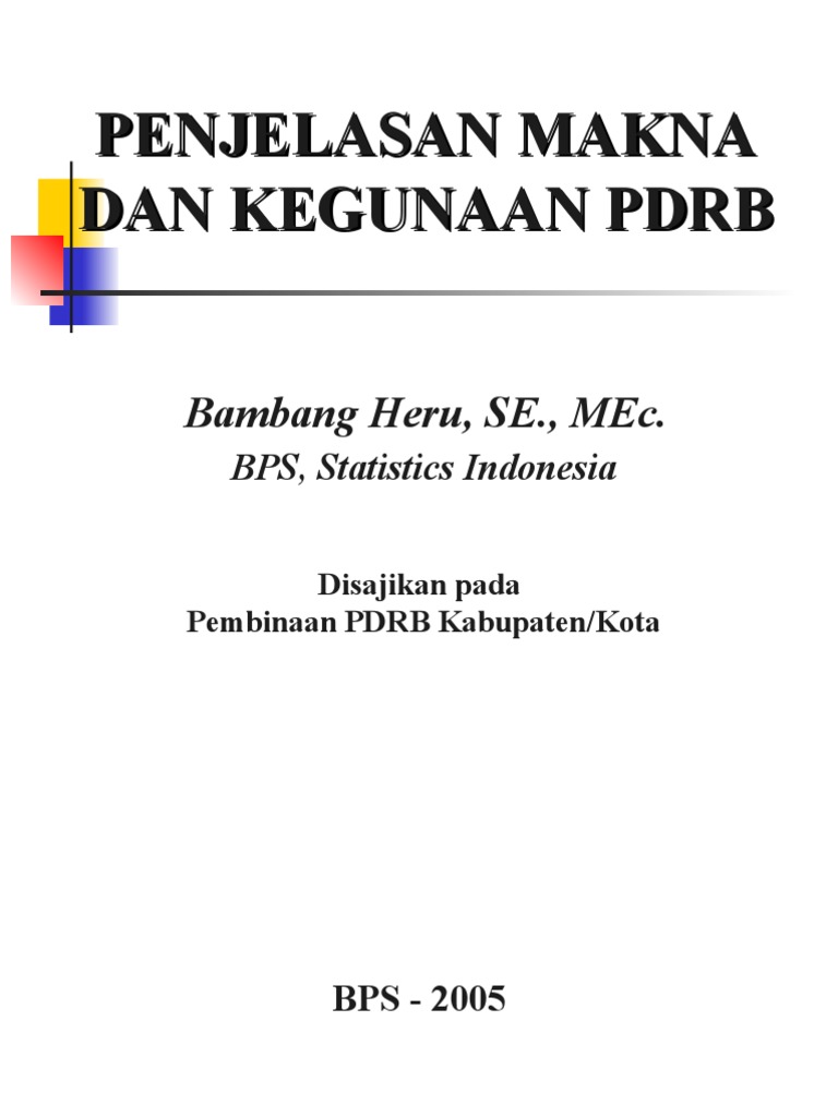 Pengertian PDRB | PDF