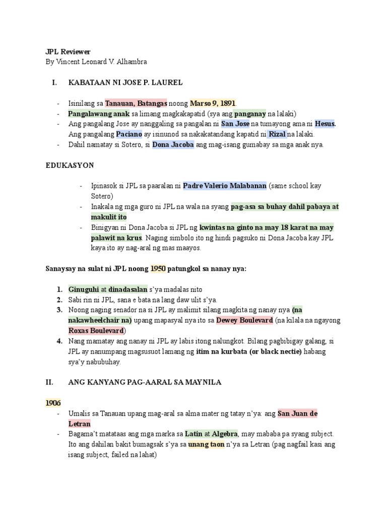 JPL Reviewer (Midterm) | PDF JPL Reviewer (Midterm) | PDF