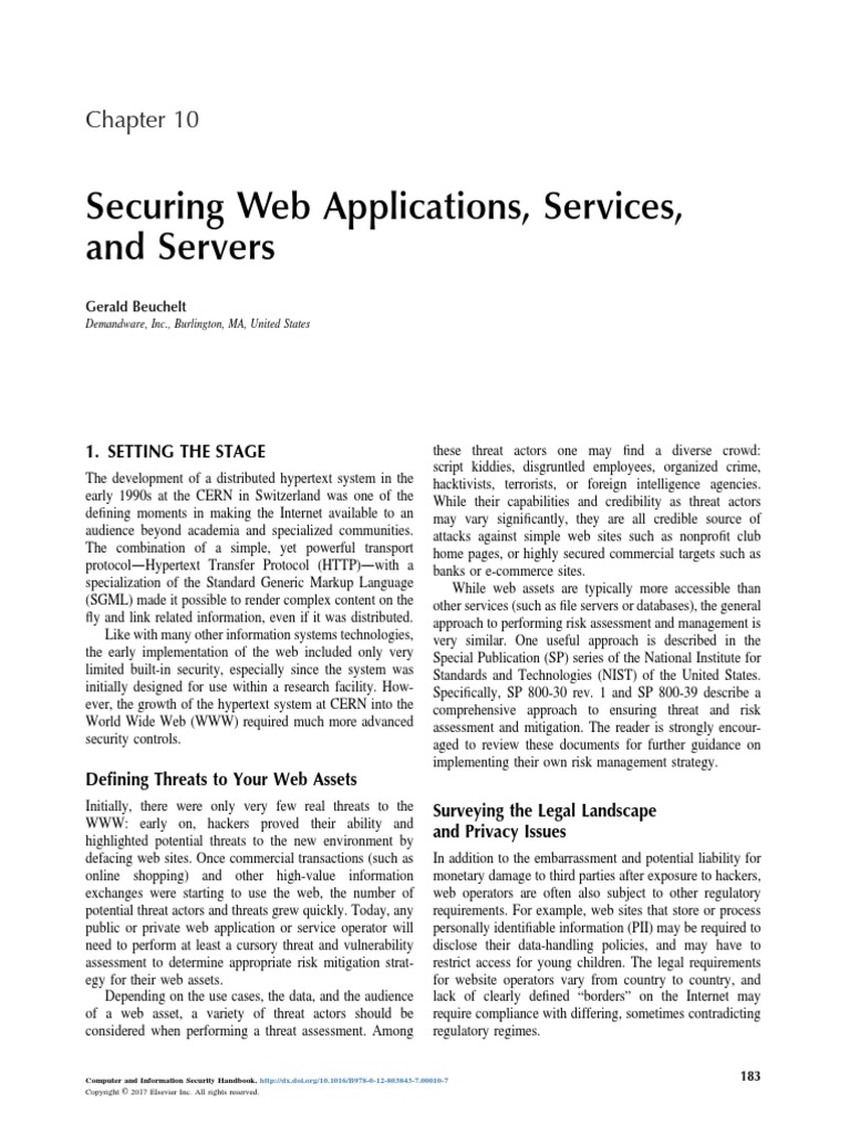 Securing Web Applications, Services, and Servers | PDF | Soap | Transport Layer Security