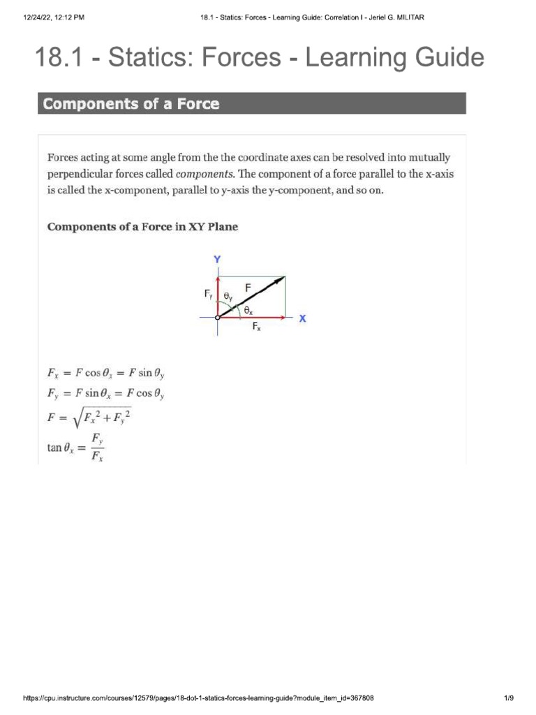 Statics Forces. | PDF