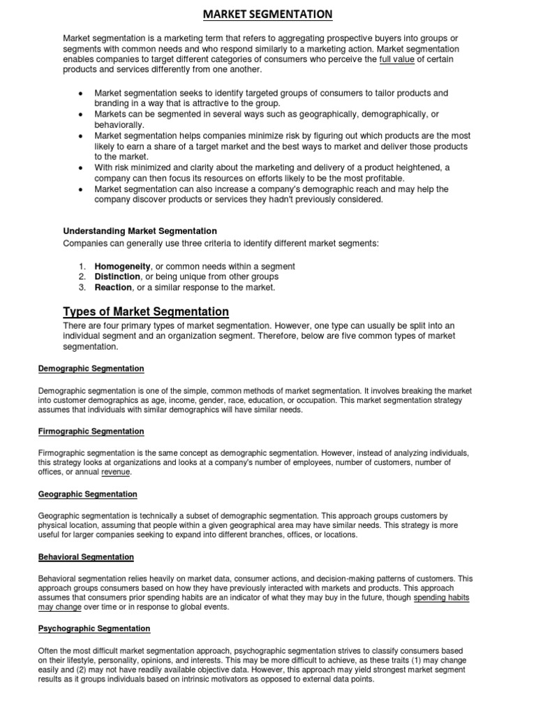 Unit 4 | PDF | Market Segmentation | Market (Economics)