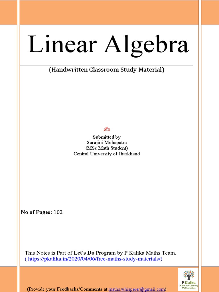Linear Algebra Kalika102pages | PDF | Vocational Education ...