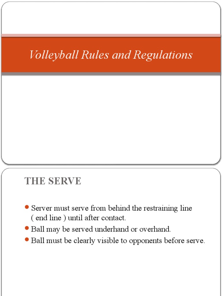 Volleyball Rules and Regulations | PDF | Volleyball | Ball Games