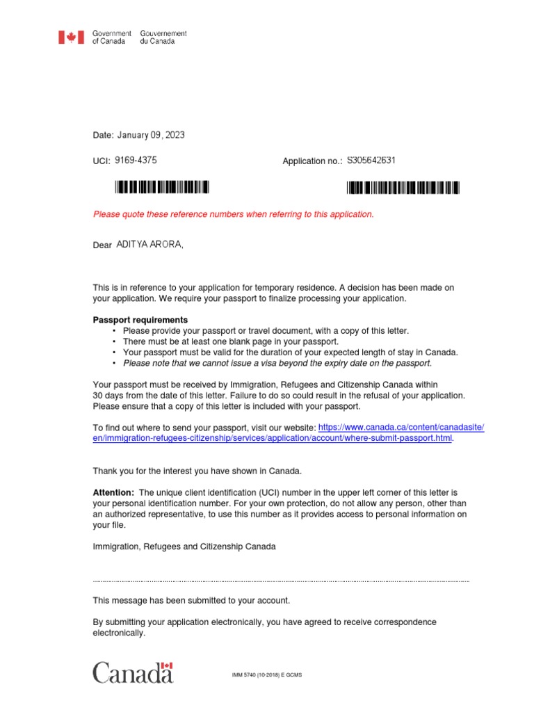 UCI Number and Passport Instructions | PDF
