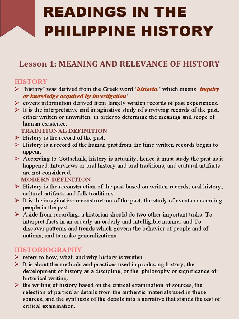Readings in The Philippine History | PDF