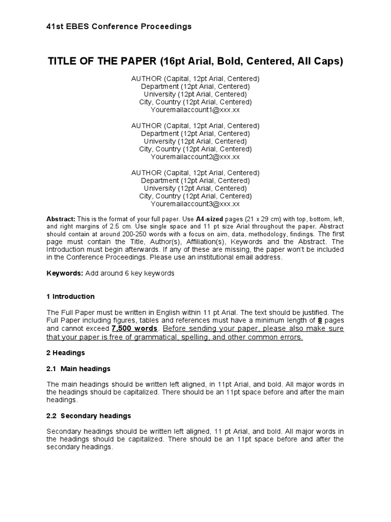 41st EBES Conference Proceedings Template | PDF