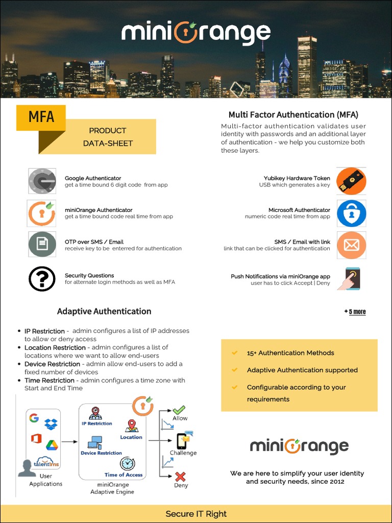 MFA Product Datasheet | PDF | Desktop Virtualization | Authentication
