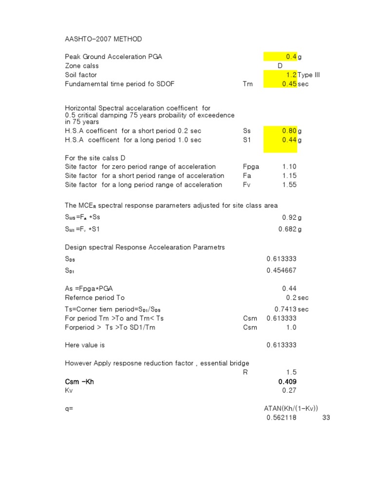 AASHTO 2007 Seismic Coefficient Guide | PDF