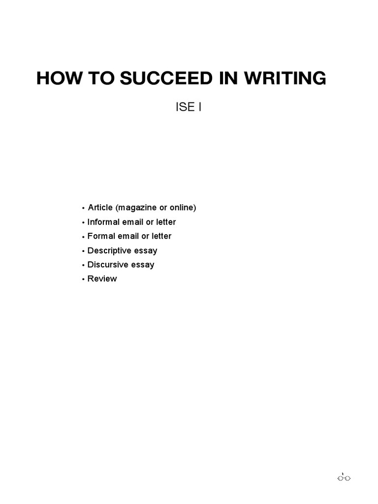 How To Succeed in Writing ISE I | PDF | Adjective | Adverb