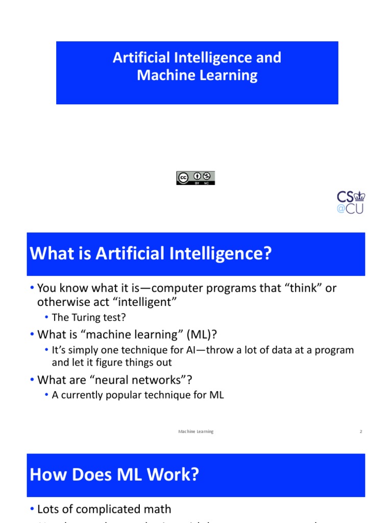 Artificial Intelligence and Machine Learning | PDF | Machine Learning ...