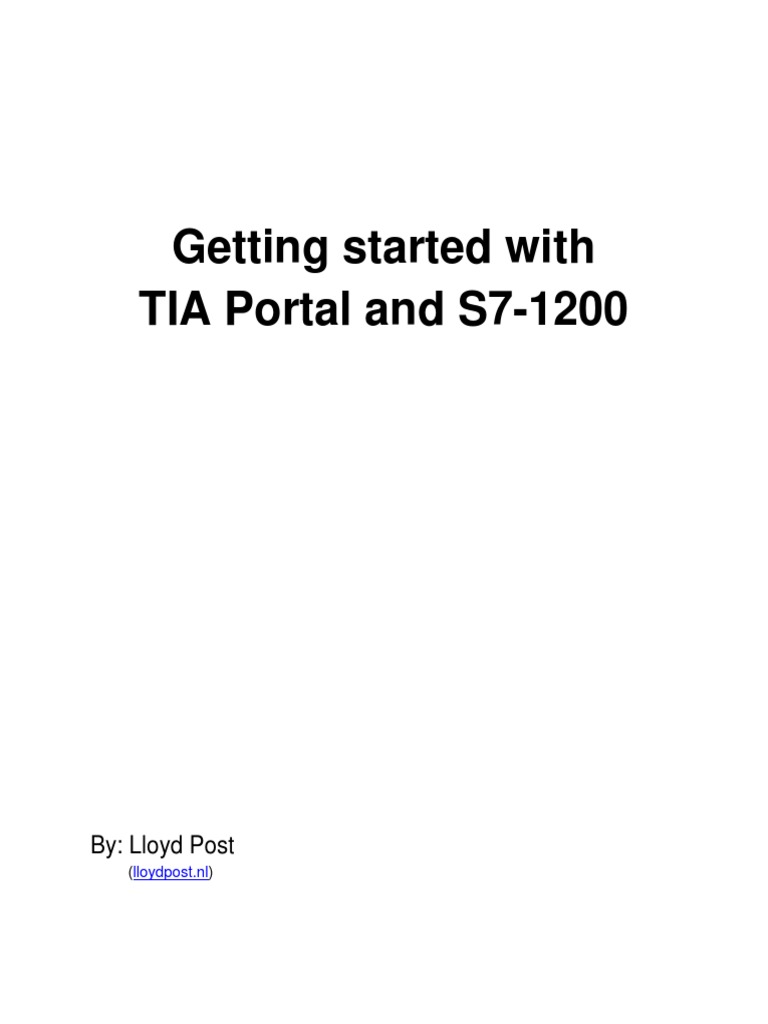 Getting Started With TIA Portal and S7-1200 | PDF | Programmable Logic ... Getting Started With TIA Portal and S7-1200 | PDF | Programmable Logic ...