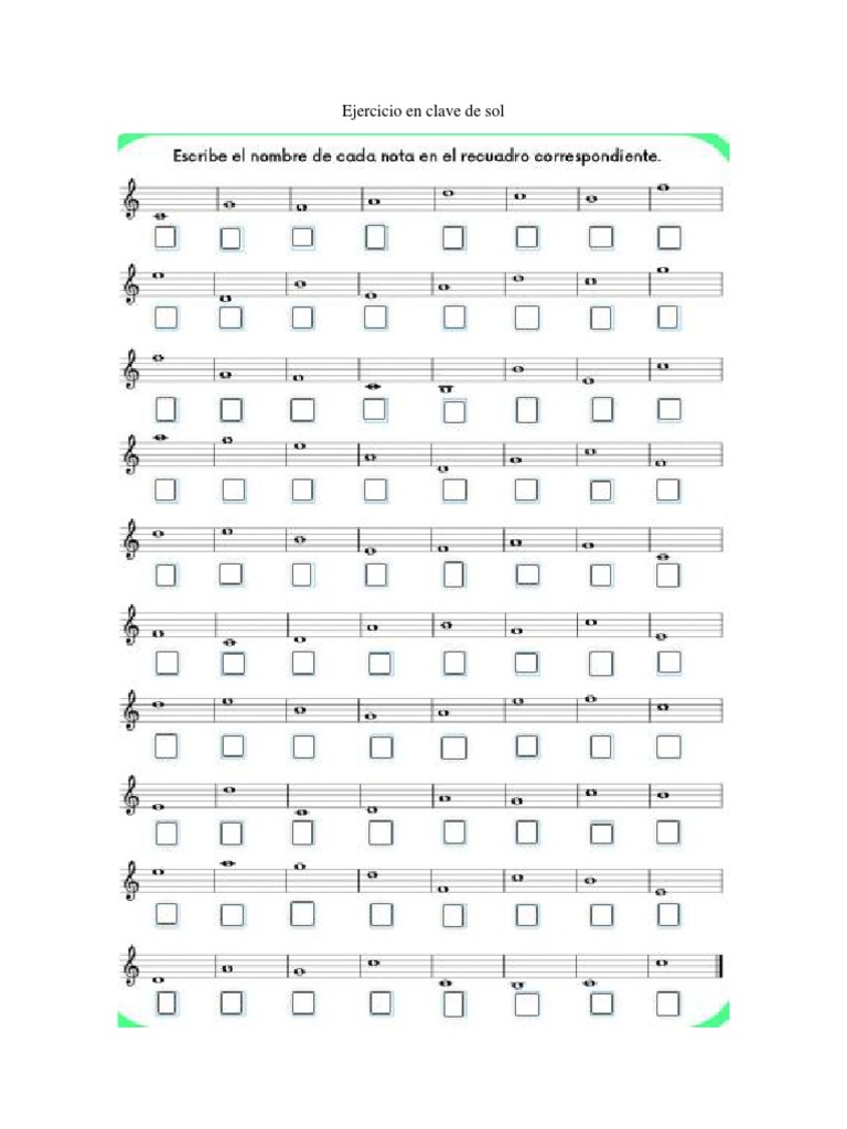 Ejercicio En Clave De Sol Pdf