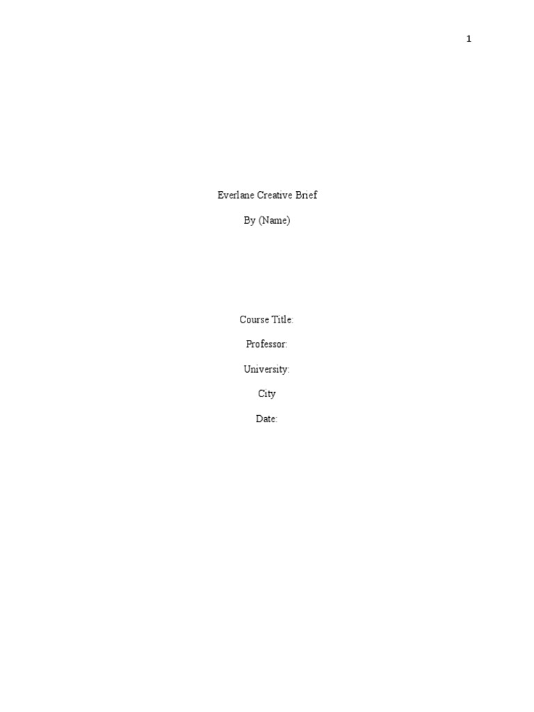 Everlane Creative Brief | PDF | Brand | Fashion