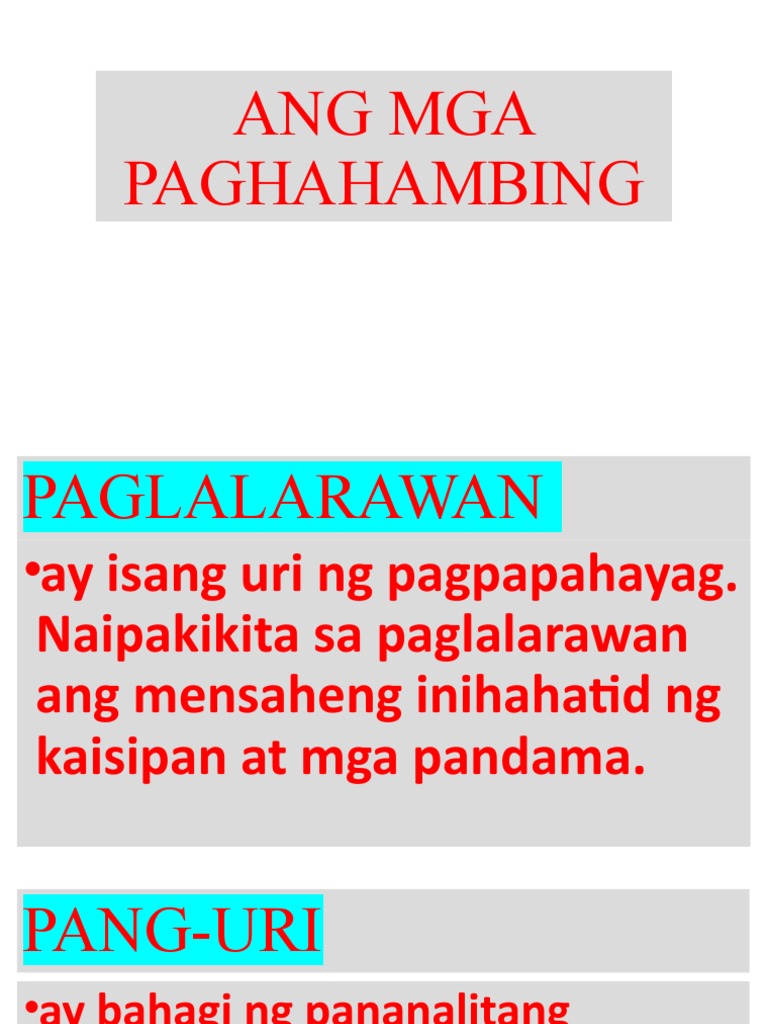Week 6 ANG MGA PAGHAHAMBING | PDF
