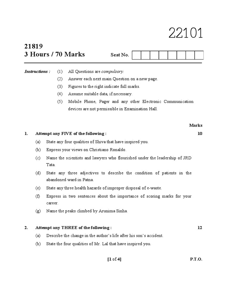 2019 Summer Question Paper (Msbte Study Resources) | PDF | Linguistics