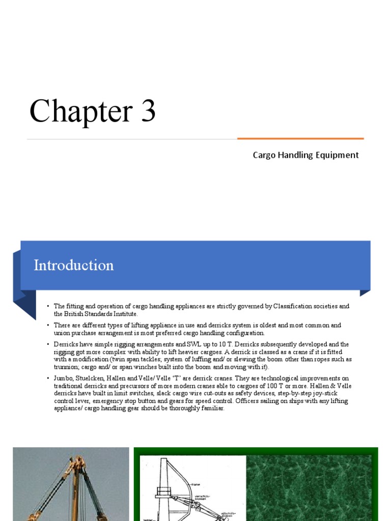 Chapter 3 - Deck Handling Equipment | PDF | Crane (Machine) | Watercraft