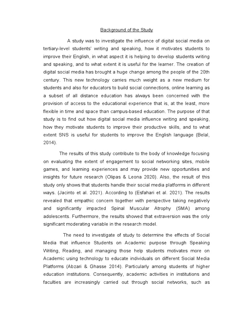 Background of The Study - Docx123 | PDF | Popular Culture & Media ...