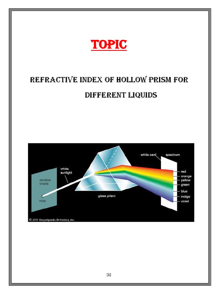 PRISM | PDF | Refraction | Refractive Index