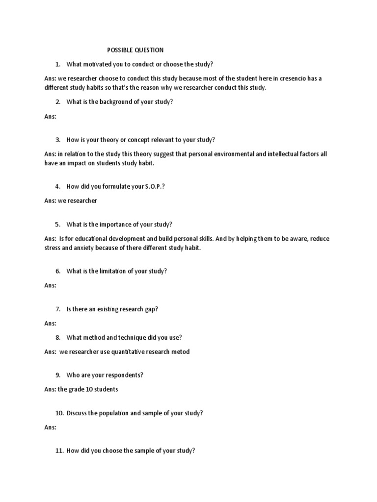 Possible Question | PDF