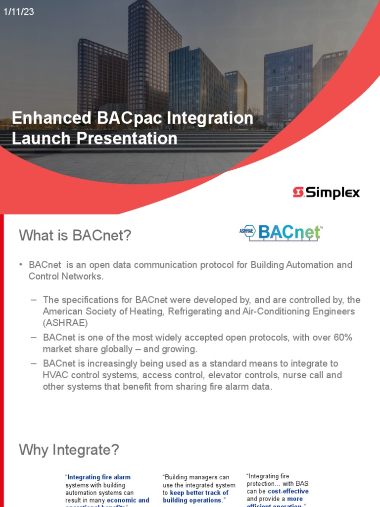 Simplex Enhanced BACNet Integration Launch Presentation Jan 23 2019 ...