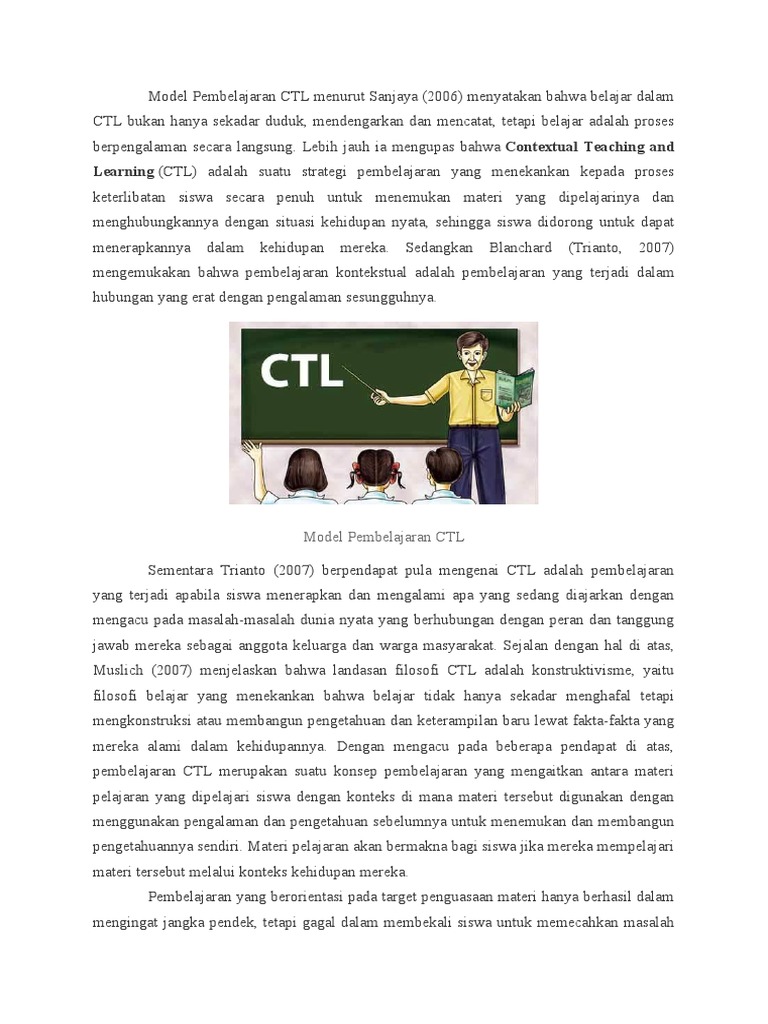"Pembelajaran Kontekstual CTL" | PDF