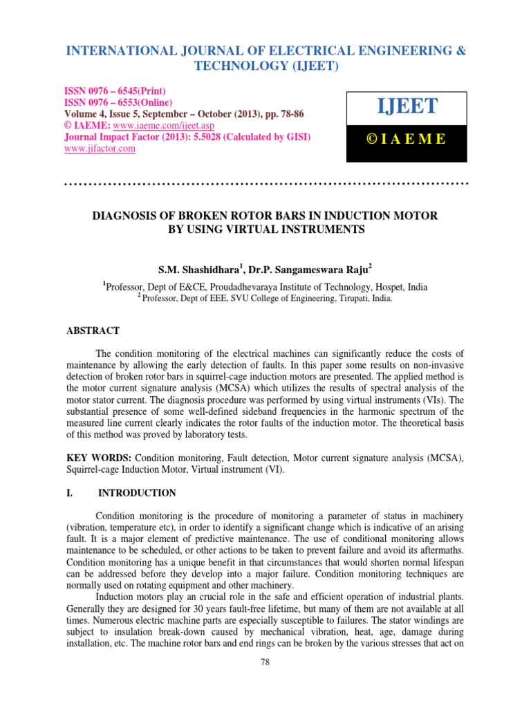 Diagnosis of Broken Rotor Bars in Induction Motor by Using Virtual ...