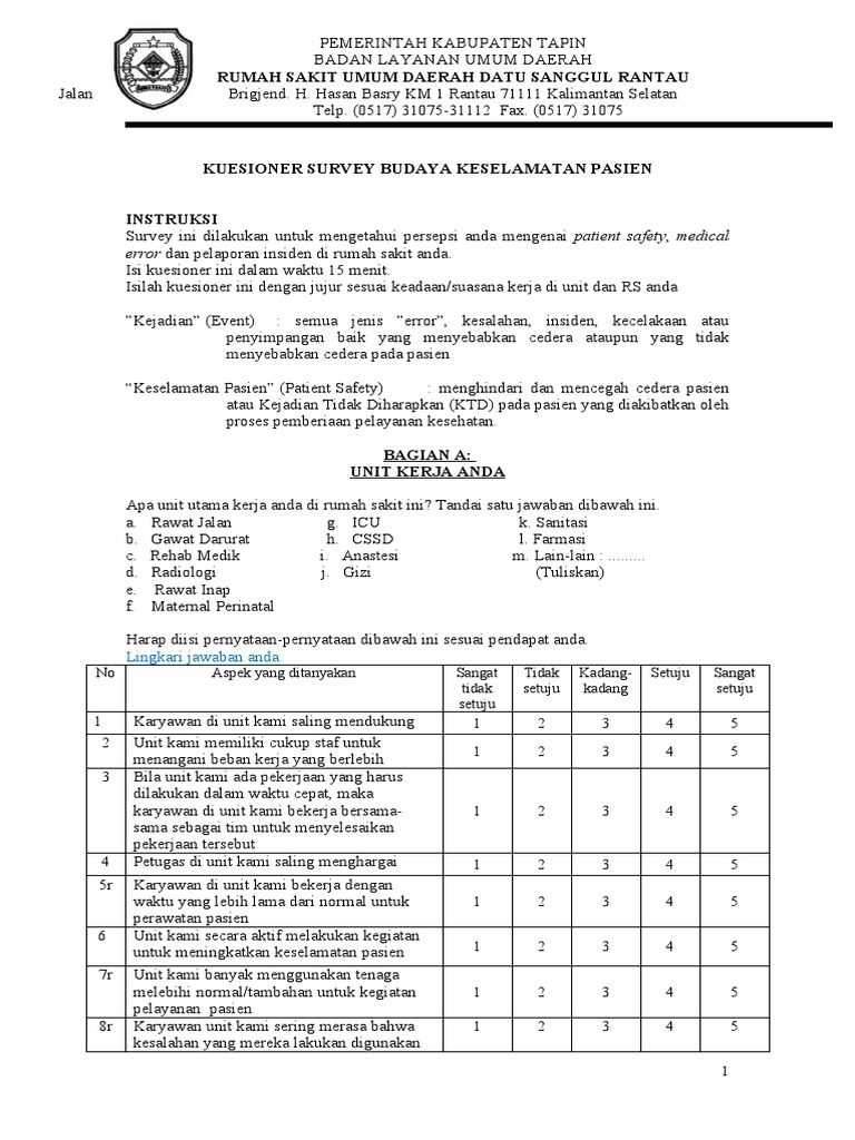 4a. Kuesioner Survey Budaya | PDF