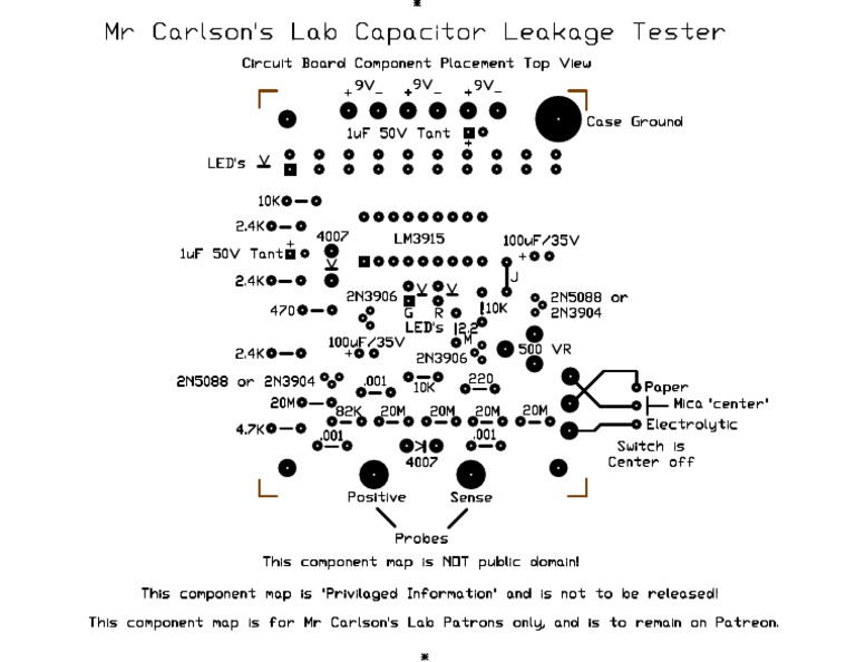 Capacitor Leakage Tester Component Layout #1 | PDF