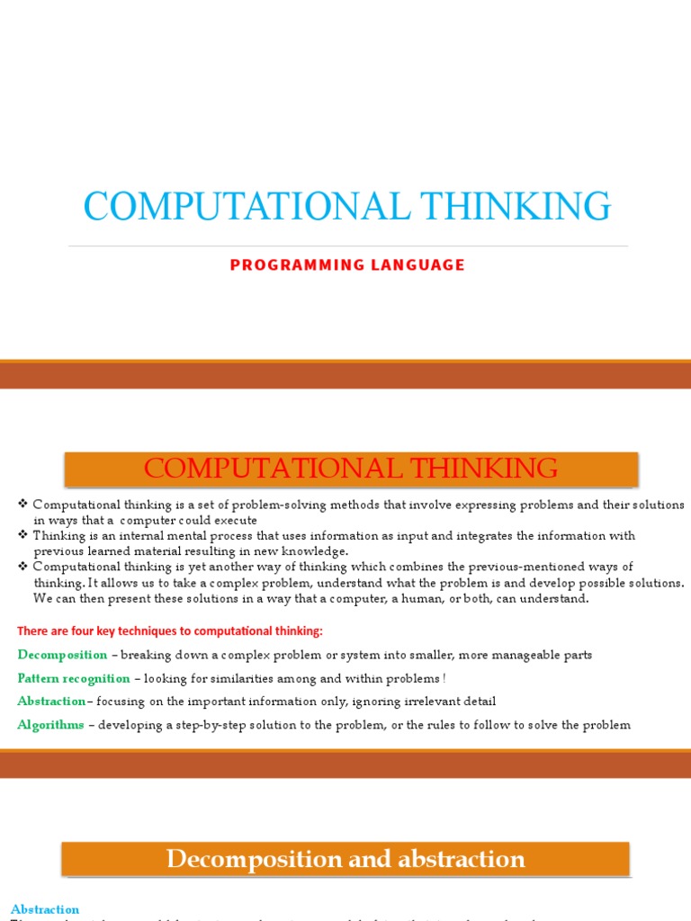 Computational Thinking | PDF | Input/Output | Thought