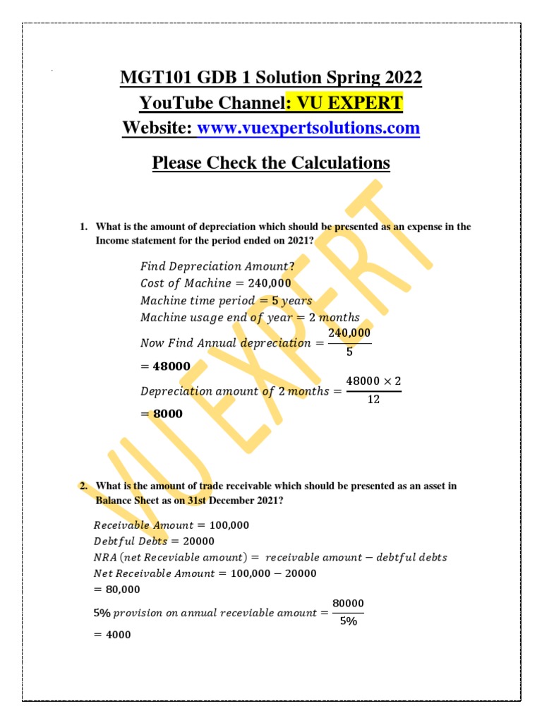 Mgt101 GDB 1 Sol 2022 Vu Expert | PDF | Business | Teaching Methods & Materials