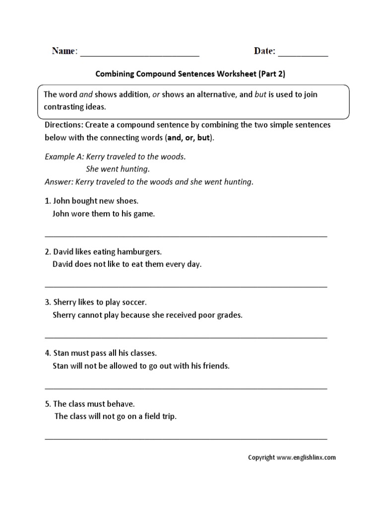 Compound Sentences for Students | PDF