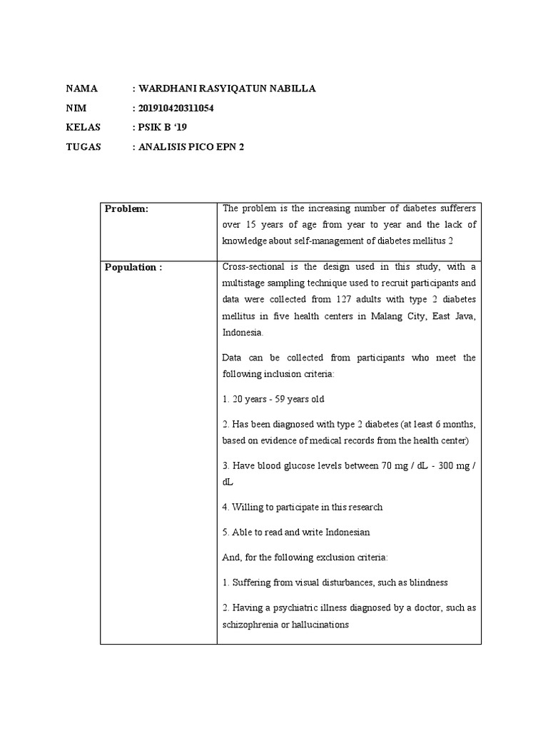 Pico Epn 2 | PDF | Diabetes | Epidemiology