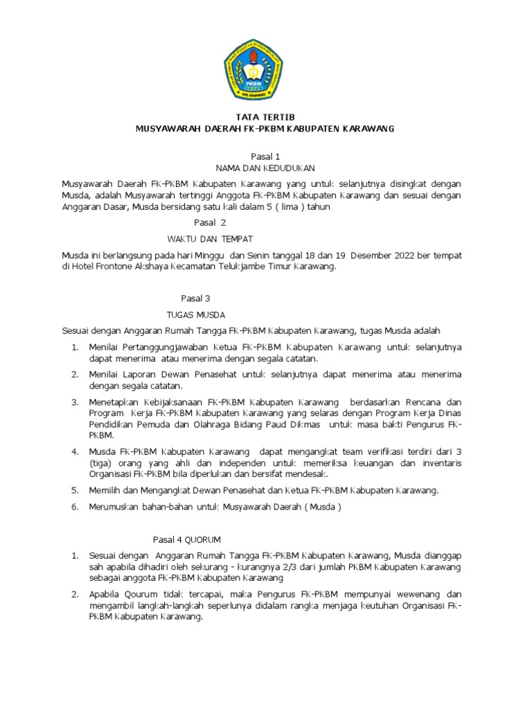 Tata Tertib Musda | PDF