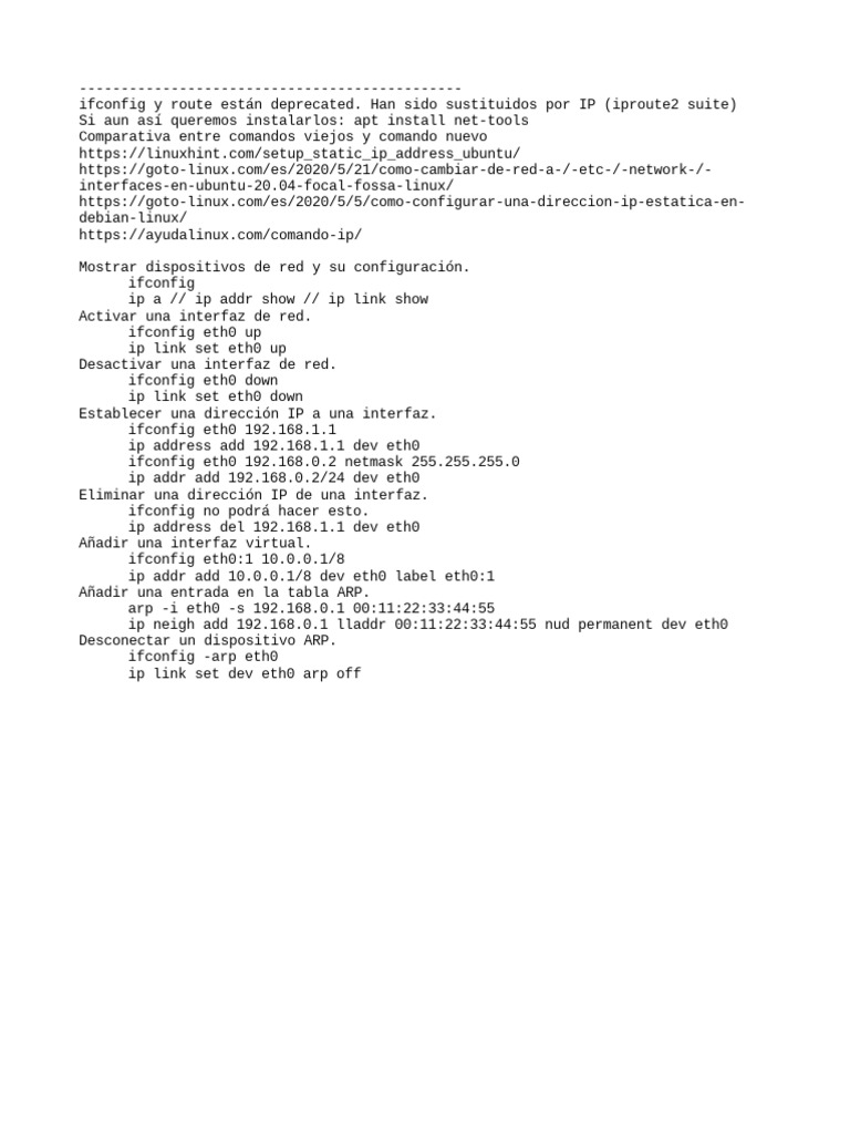 Comando Ip Linux | PDF