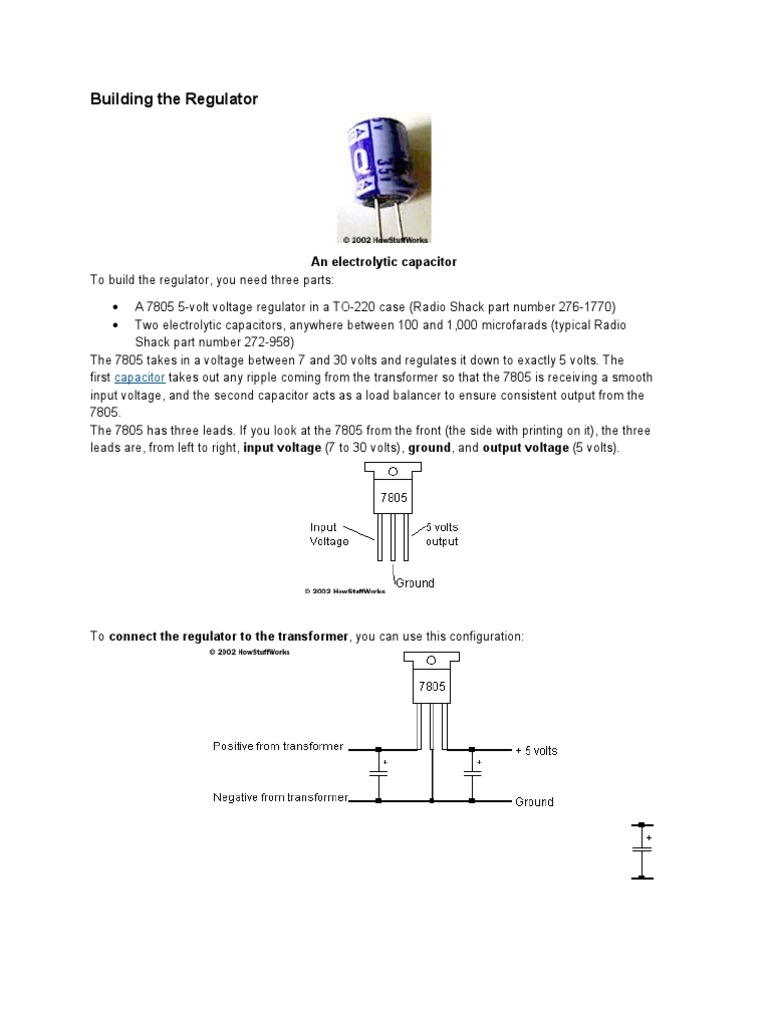Building The Regulator | PDF | Capacitor | Power Supply
