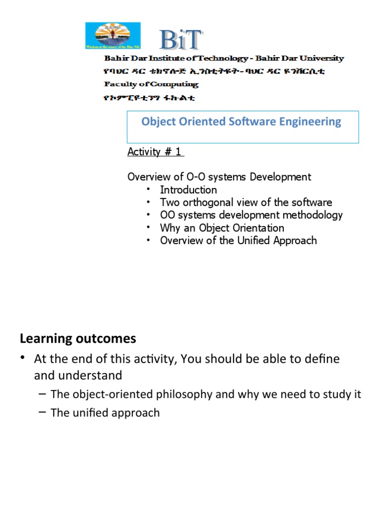 Oose 1 Pdf Object Oriented Programming Object Computer Science