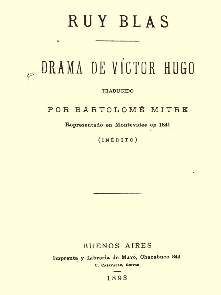 Ruy Blas. Drama de Victor Hugo (Trad. B. Mitre) | PDF | Victor Hugo ...